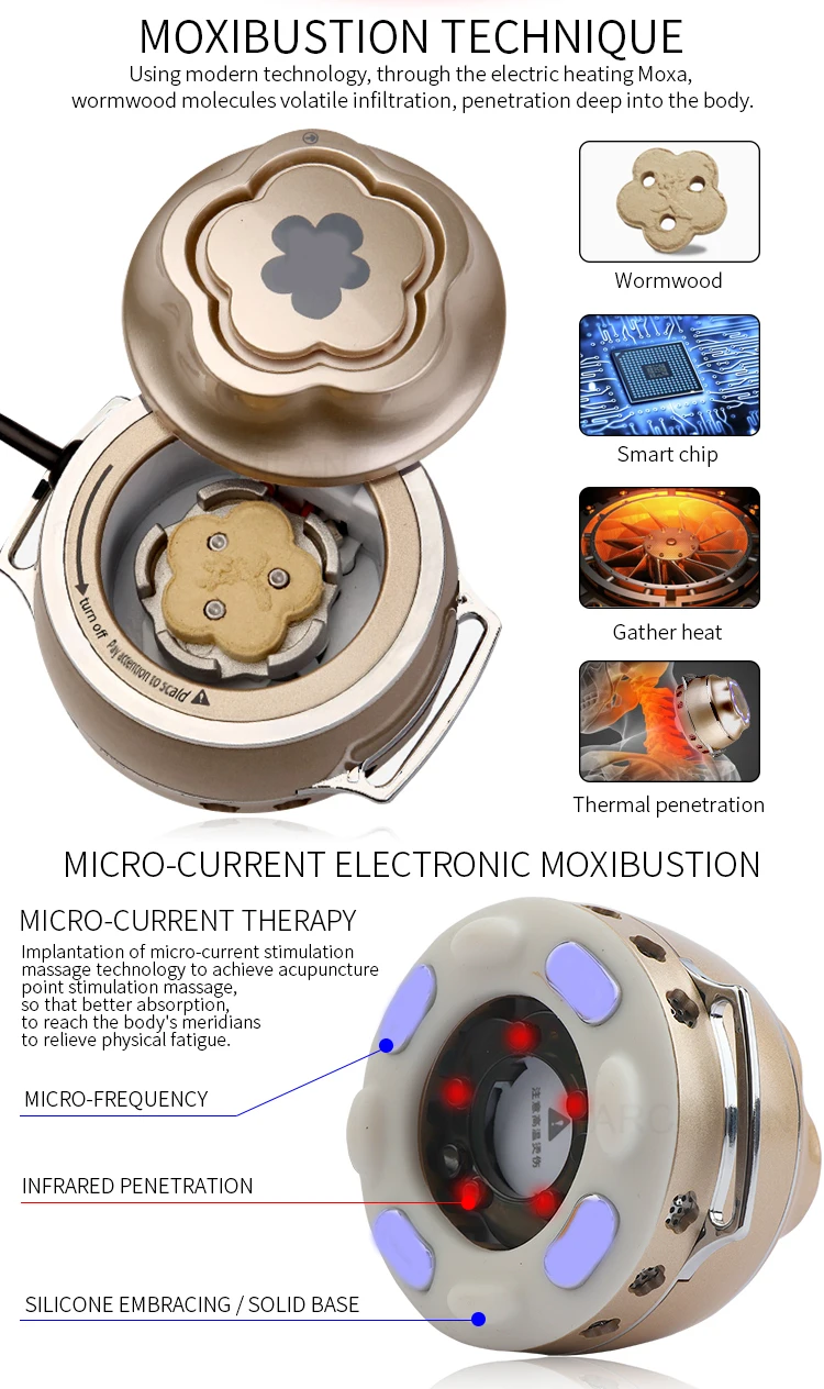 Portable Stainless Steel Moxibustion Therapy Device Electric ...
