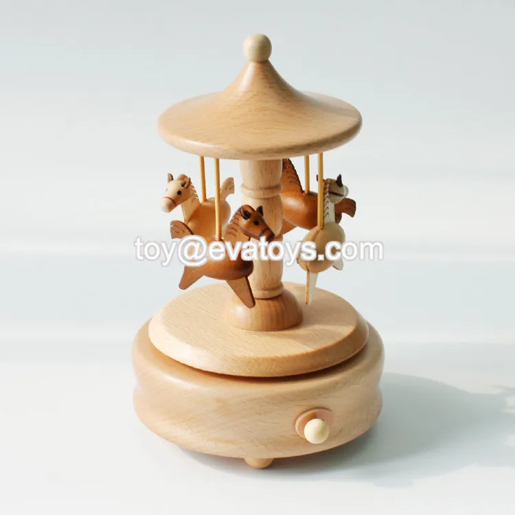 Wooden Music Instrument Carousel Music Box For Gifts And Home ...