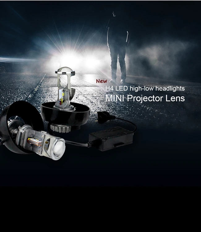 35w Super Power Mini H4 Led Projector Lens 6500 Lumen Led Headlight ...