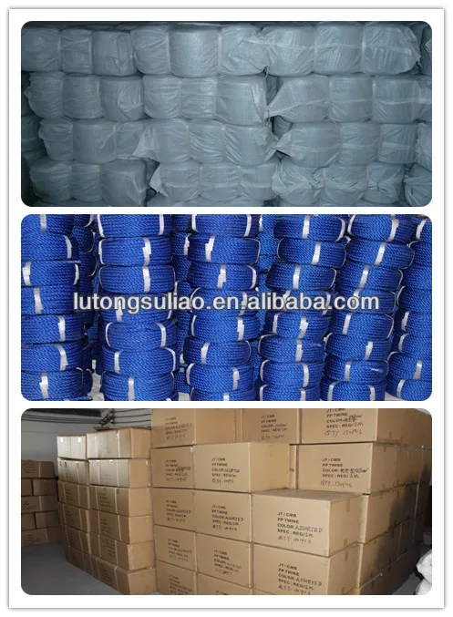 LUTONG Plastic 3 Strands HDPE Polypropylene Twisted Rope