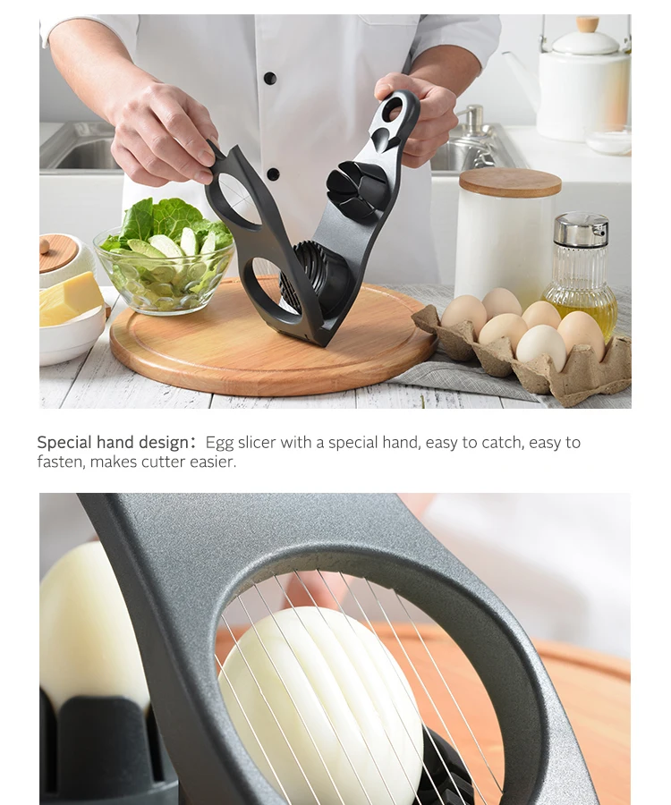 2 In 1 Multi Boiled Egg Tools Egg Cutter Plastic Stainless Steel Wire ...