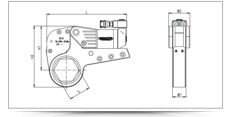 Hollow Hydraulic Torque Wrench for M24-M125 Bolts