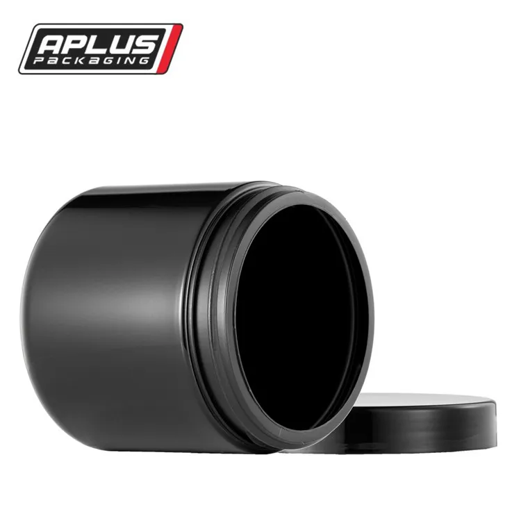 500ml HDPE Glossy Black Plastic Tubs for Protein Powder