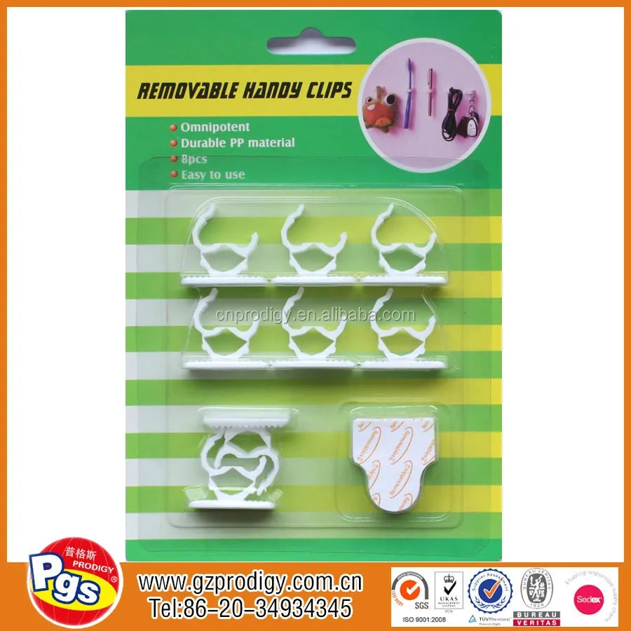 Plastic Reusable Adhesive Wall Pen Clip Wall Adhesive Cable Clip - Buy ...