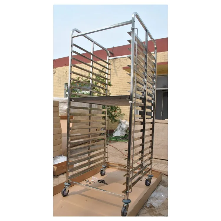 Corrosion Resistant Stainless Steel Bakery Tray Rack Trolley