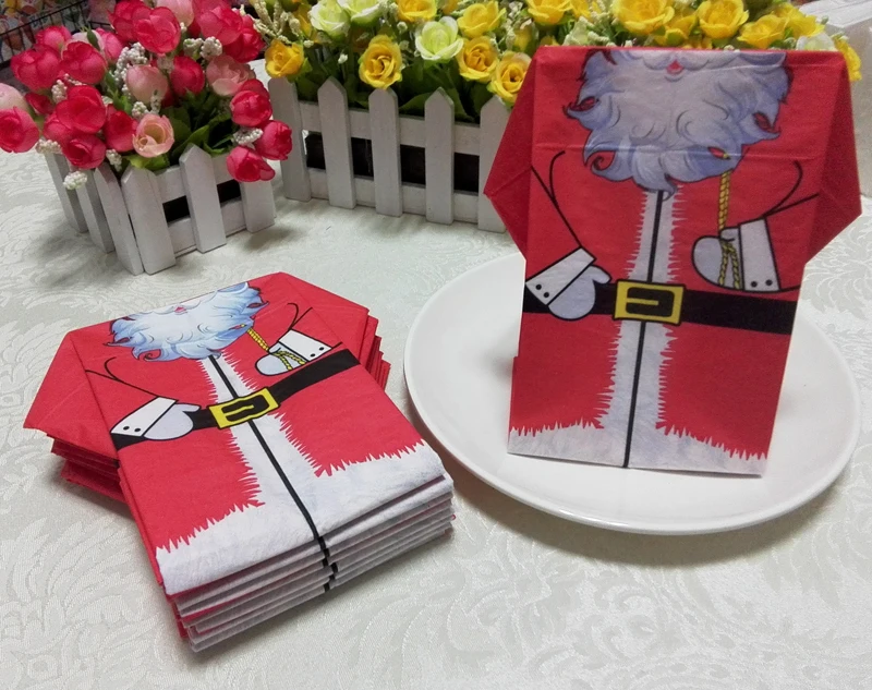 3 Ply Decoupage Hot Sale Stand Up Santa Shape Christmas Pre Folded ...