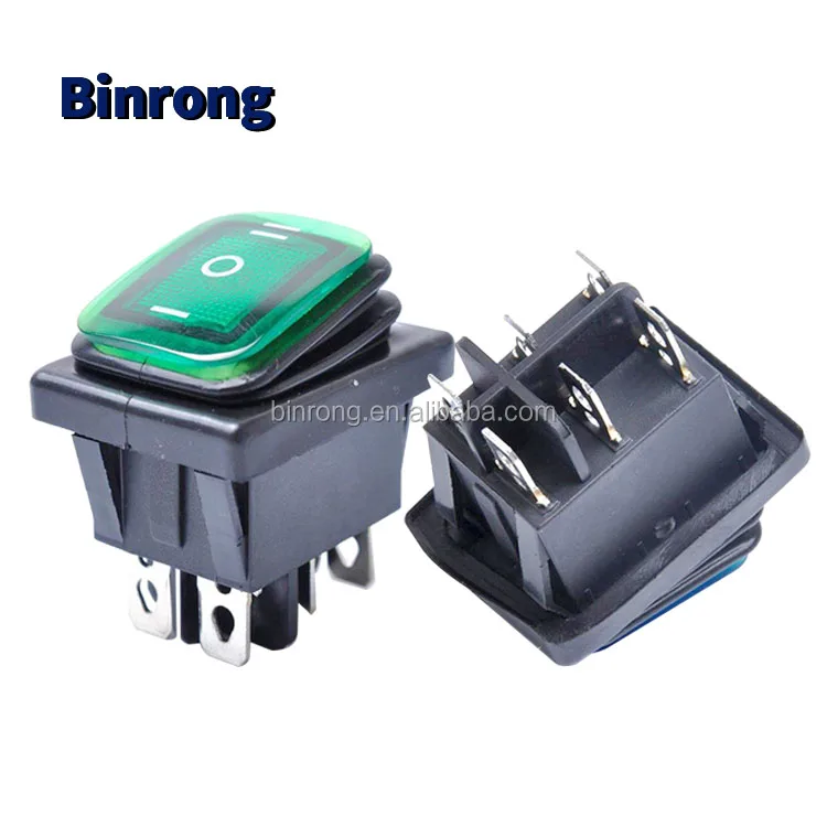 Waterproof 6 Pin 3 Positions Lighted Rocker Toggle Switch - Buy Rocker ...