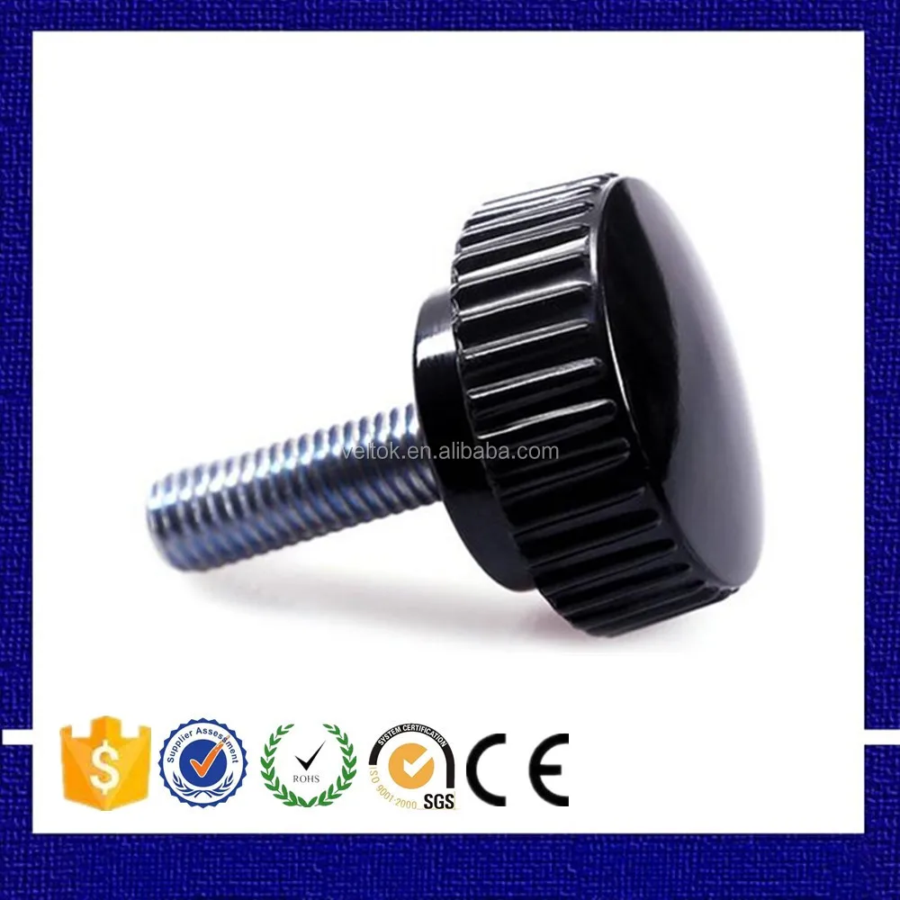 Plastic Knurled Thumb Screw Knobs With Threaded Stud - Buy Knobs With Threaded Stud,Plastic ...