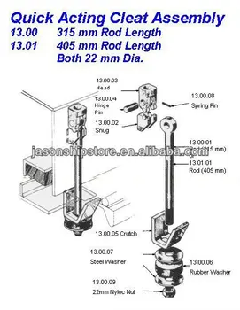 Marine Use Macgregor Hatch Cover Parts Quick Acting Cleat Assembly - Buy Quick Acting Cleat ...