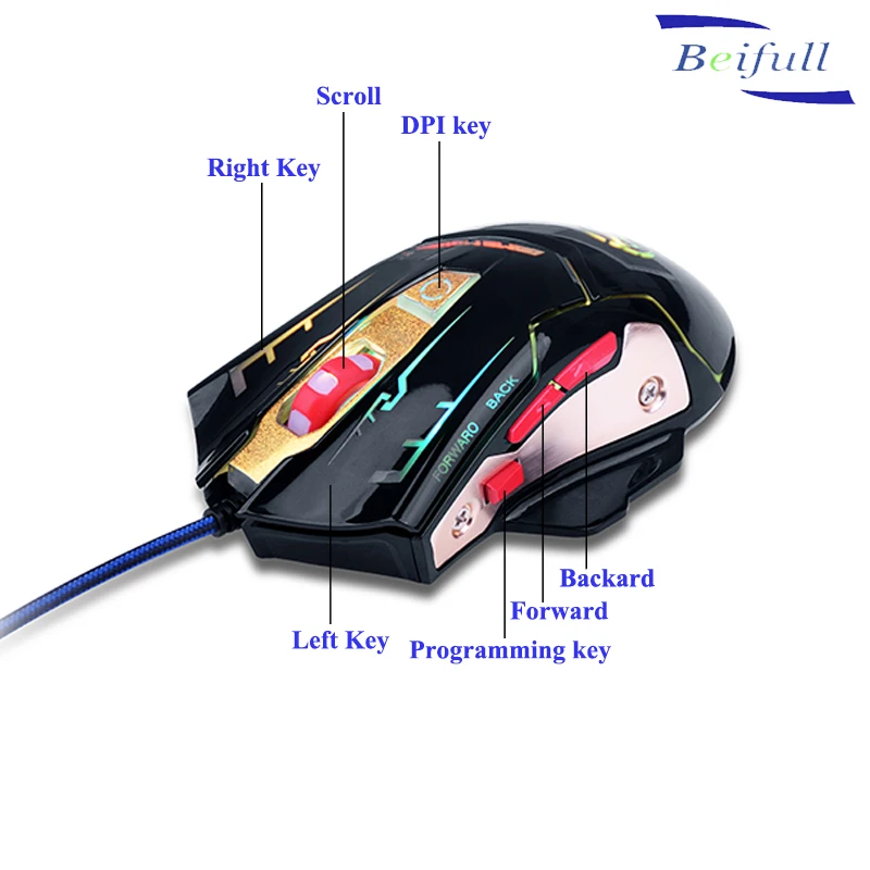 Top Selling Custom Programming Usb Wire Gaming Mouse With Flashing Led ...