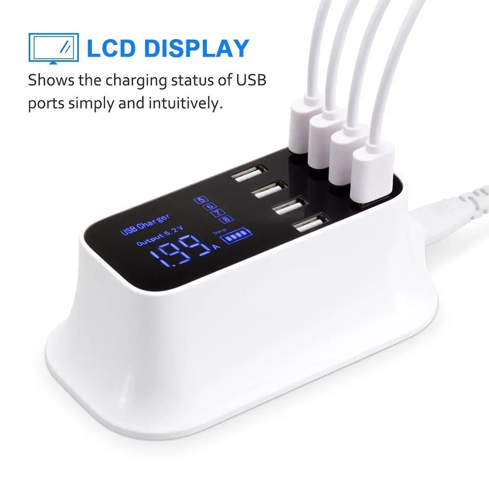 8-port USB Hub Charging Stations - Efficient Desktop Solutions