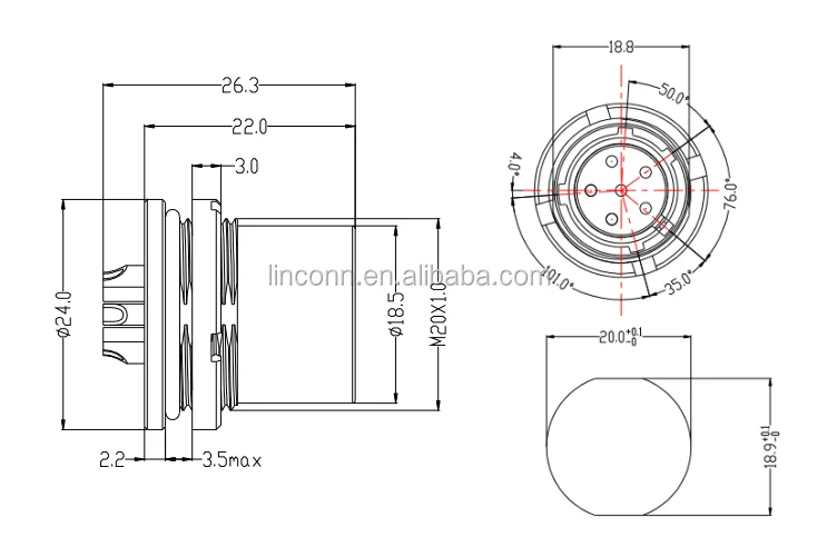 Ip67 Waterproof Bb-2590 Interphone Battery Connector With Sc-c-179495 ...