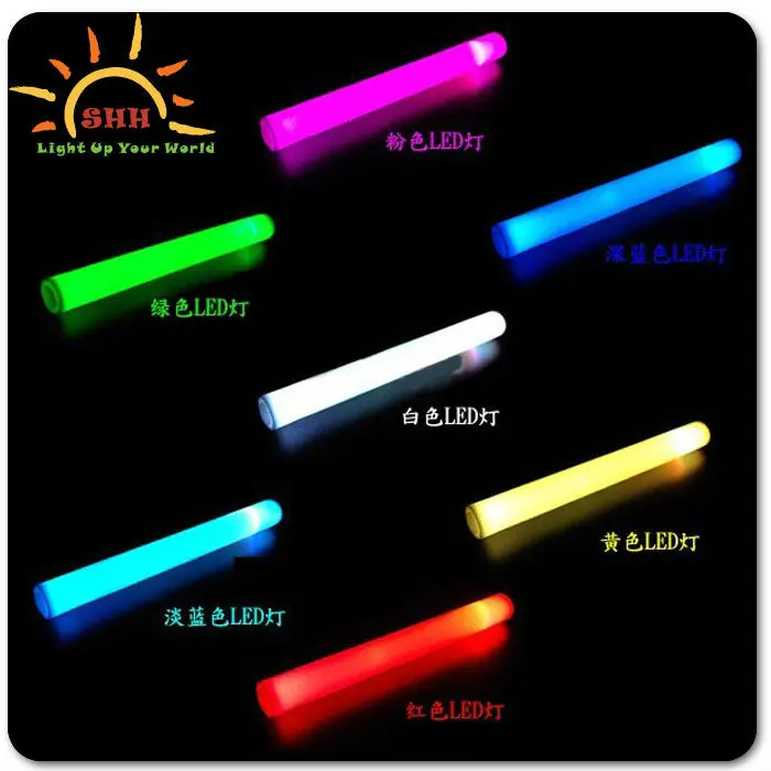 L.e.d. Multi Color Led Flashing White Foam Stick Baton Safety Light ...