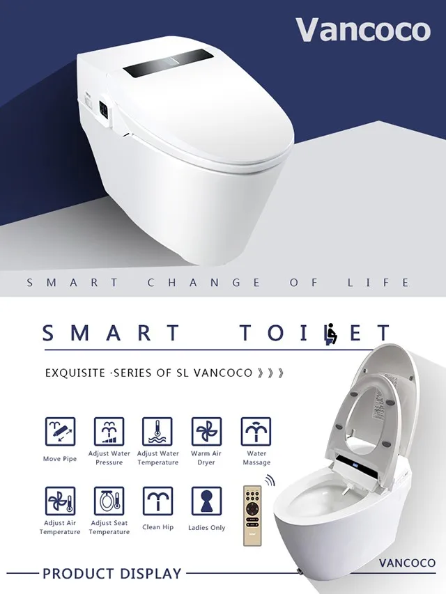 Vancoco VCC75 Smart Toilet - Dual-Flush, Automatic Operation