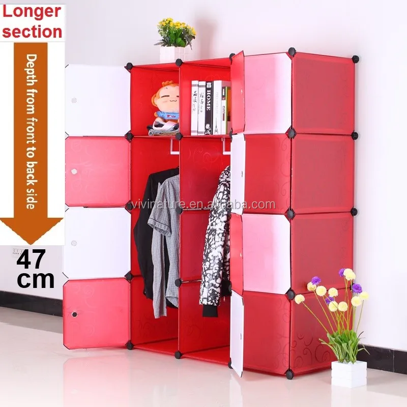 Multi Use Diy Plastic Wardrobe Storage Organiser Fashion Bedroom ...