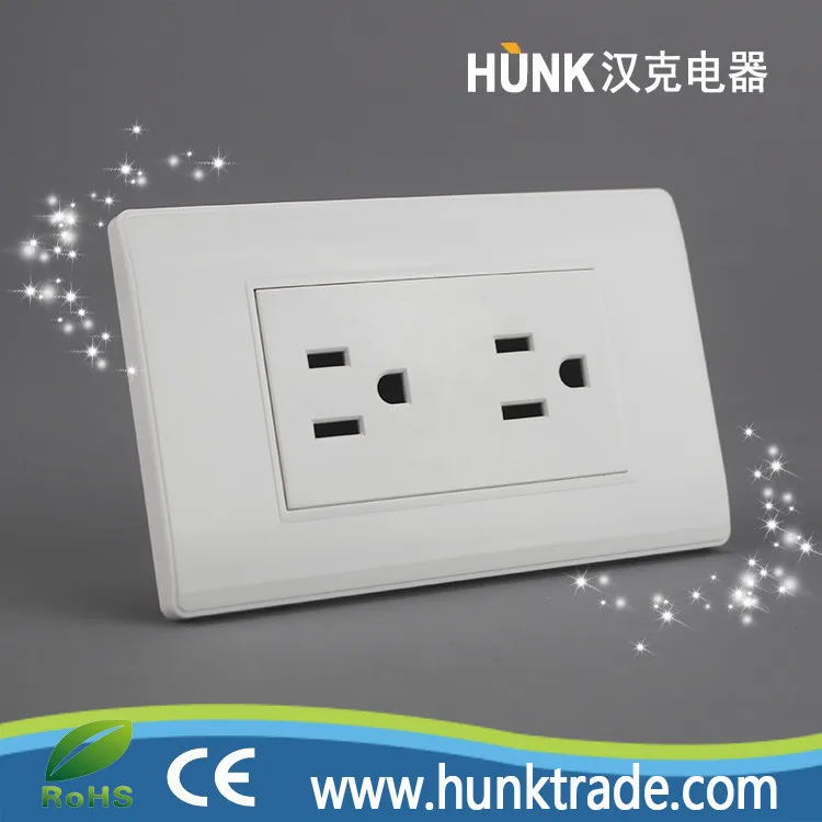 Us Power Outlet Double Duplex Grounding Electrical Panel Key Switches ...