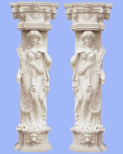 Ornamental White Marble Stone Statue Pillar Design - Buy Stone Statue ...