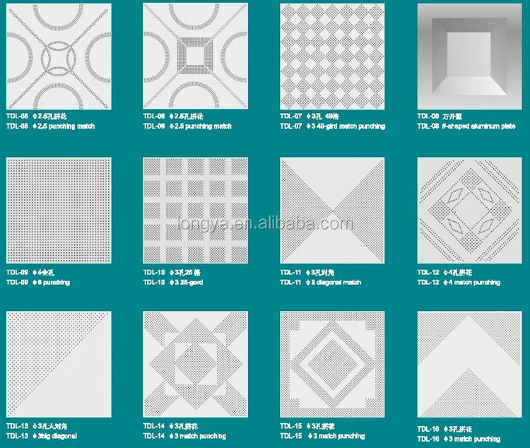 Ceiling Tiles Ceiling Fire Rated Metal Perforated Aluminum Square ...