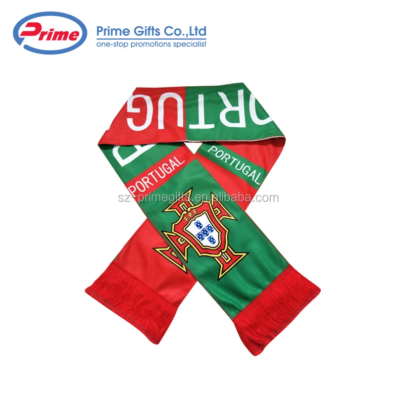 Custom Design Portugal Football Polyester Knitted Fan Scarf - Buy ...