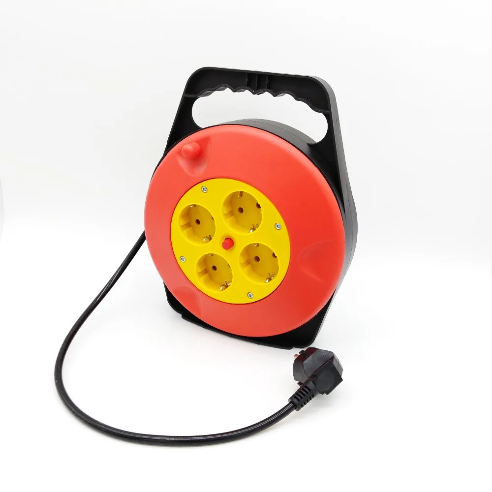 Eu Type Mini Cable Reel - 10m, 4 Contact Sockets, 2500w-3680w