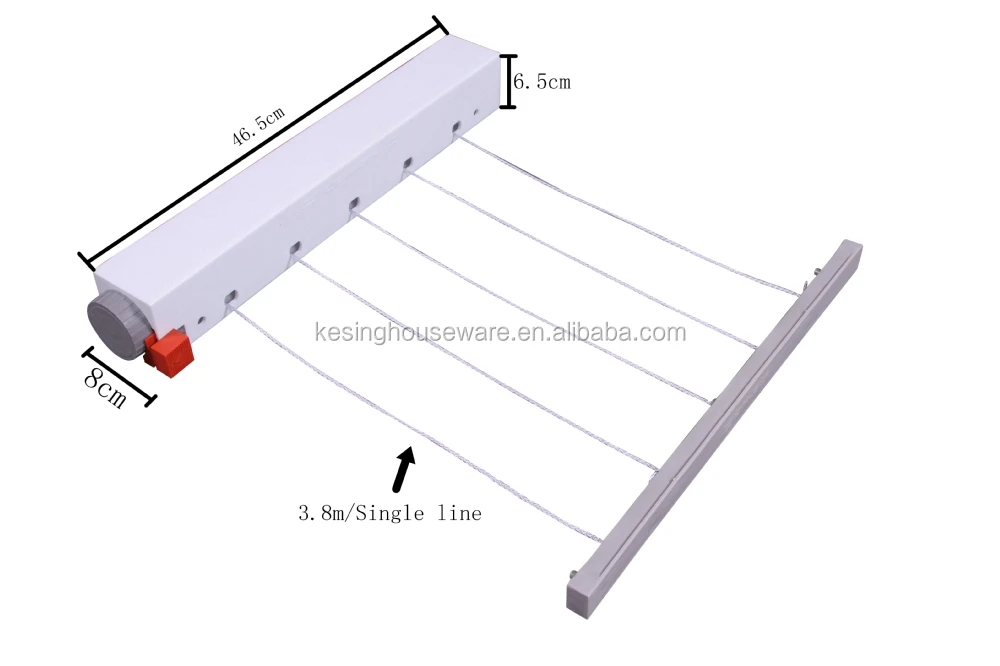 Abs Plastic Shell Retractable Wall Mounted Clothes Hanger - Buy Wall ...