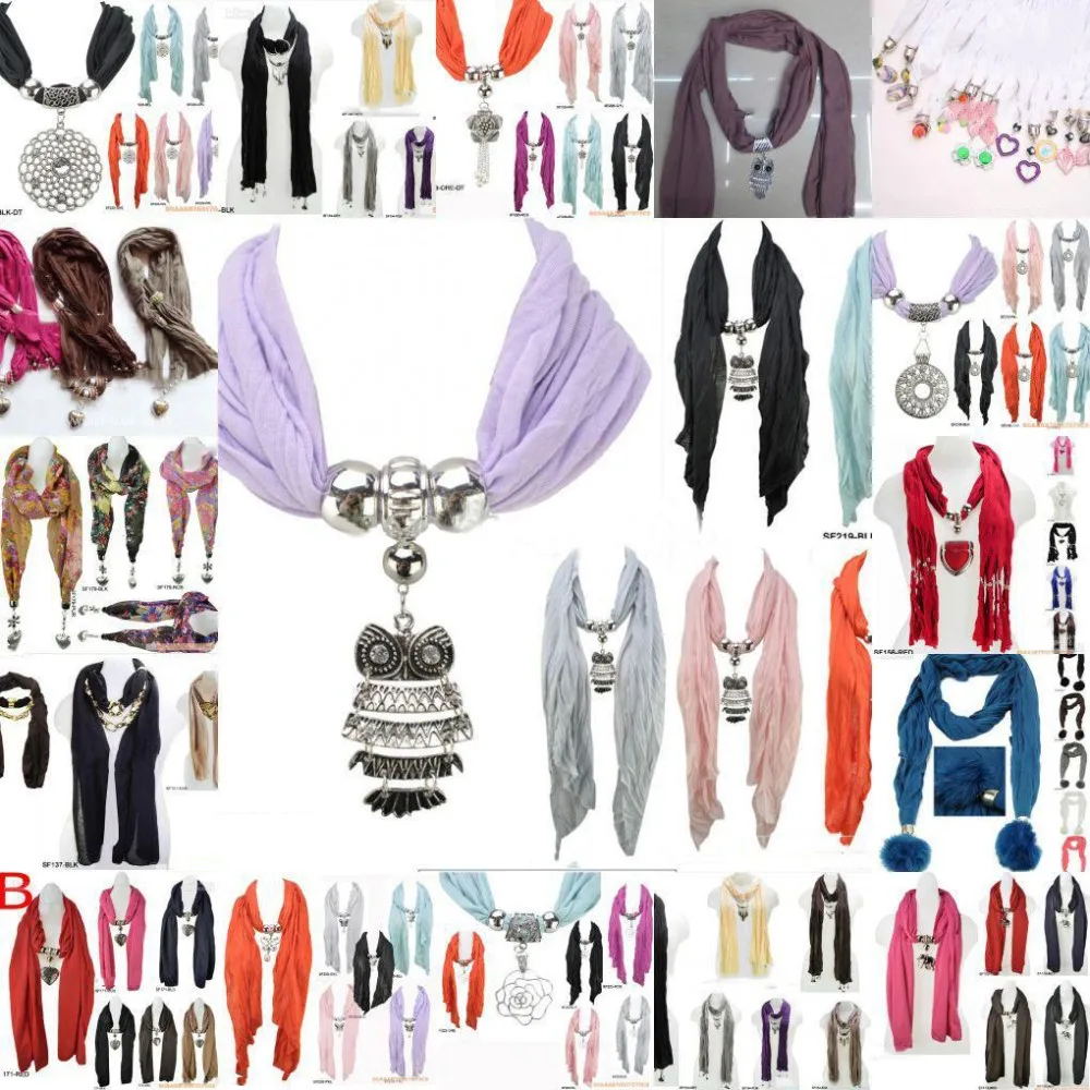 Shop Our Fashionable Scarf Jewelry - Pendant Scarf R12