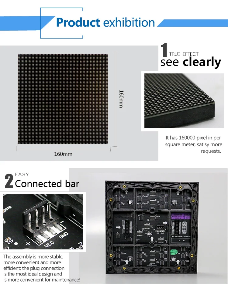 P2.5 Led Display Module 2.5 Pixel Rgb Smd Full Color Screen 1/32 Scan ...