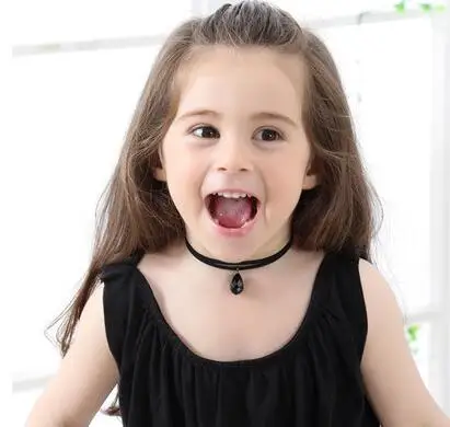 Girls Child Vintage Velvet Ribbon Choker Gothic Retro Punk Choker ...