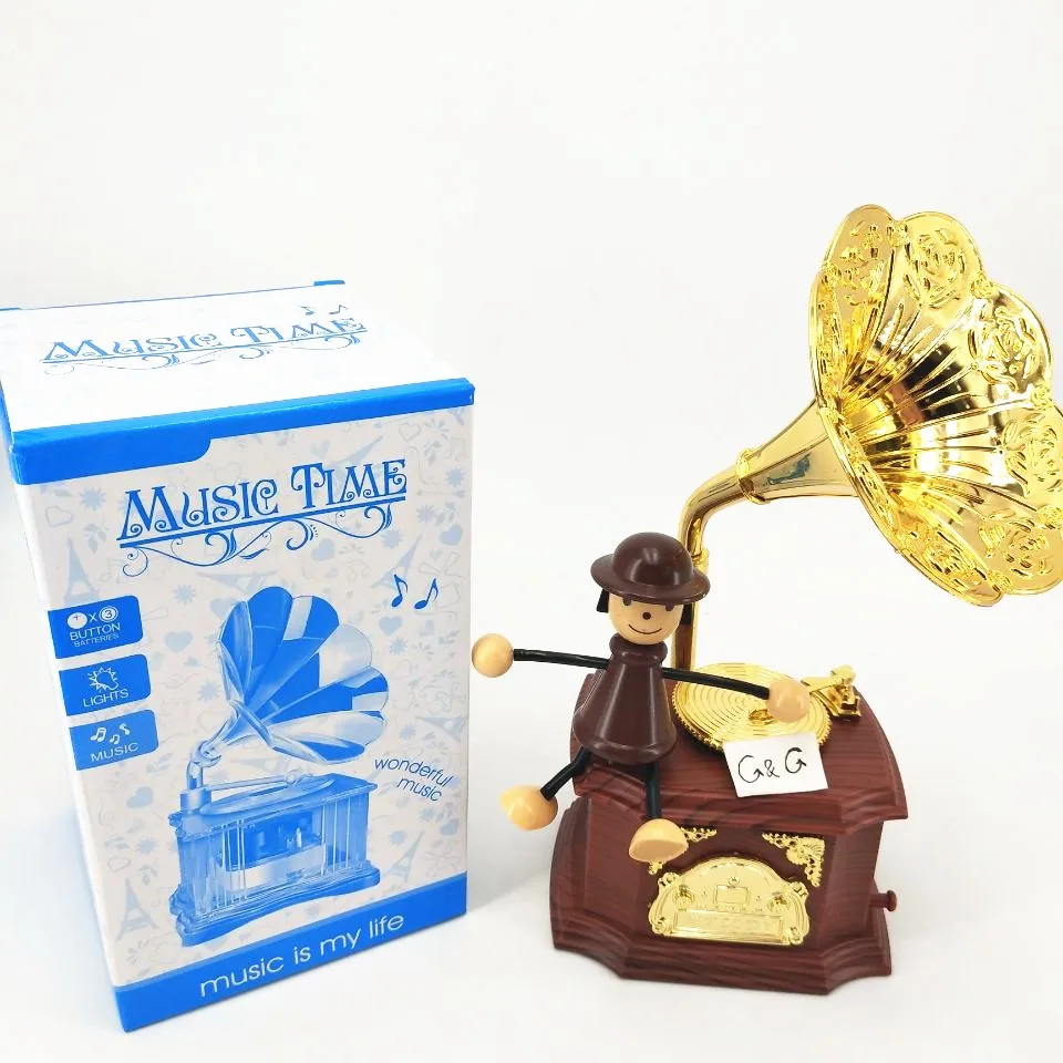 Creative Brown Puppet Machine Music Box - Hand Made Gift