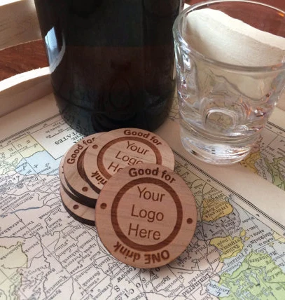 Natural Wooden Drink Tokens,Custom Bar Tokens,Laser Engraved Wood ...