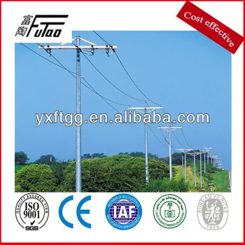 Galvanized Steel Electrical Pole,Power Transmission Line Pole - Buy ...