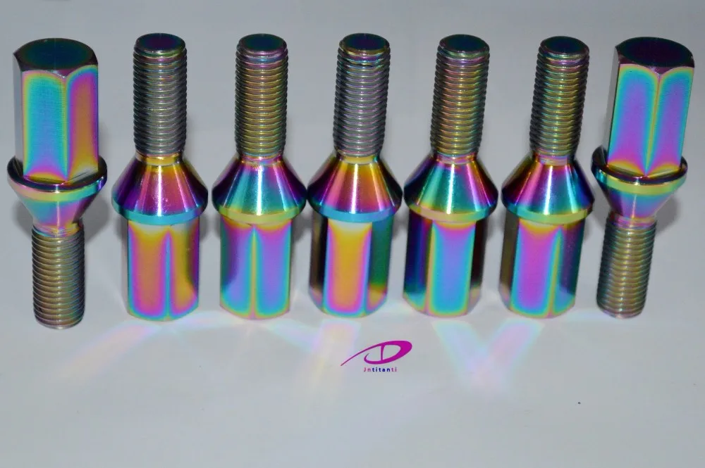 Anodized Rainbow Color Gr5 Titanium Wheel Bolt - Buy Anodized Titanium ...