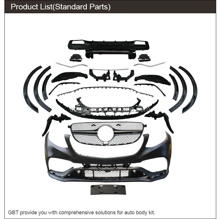 Hot Sale Gbt Front Rear Bumper And Grille License Board Wheel Trim Body ...