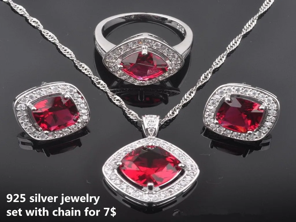 Charming Fashion Sterling Silver Jewelry Set - Perfect for Parties