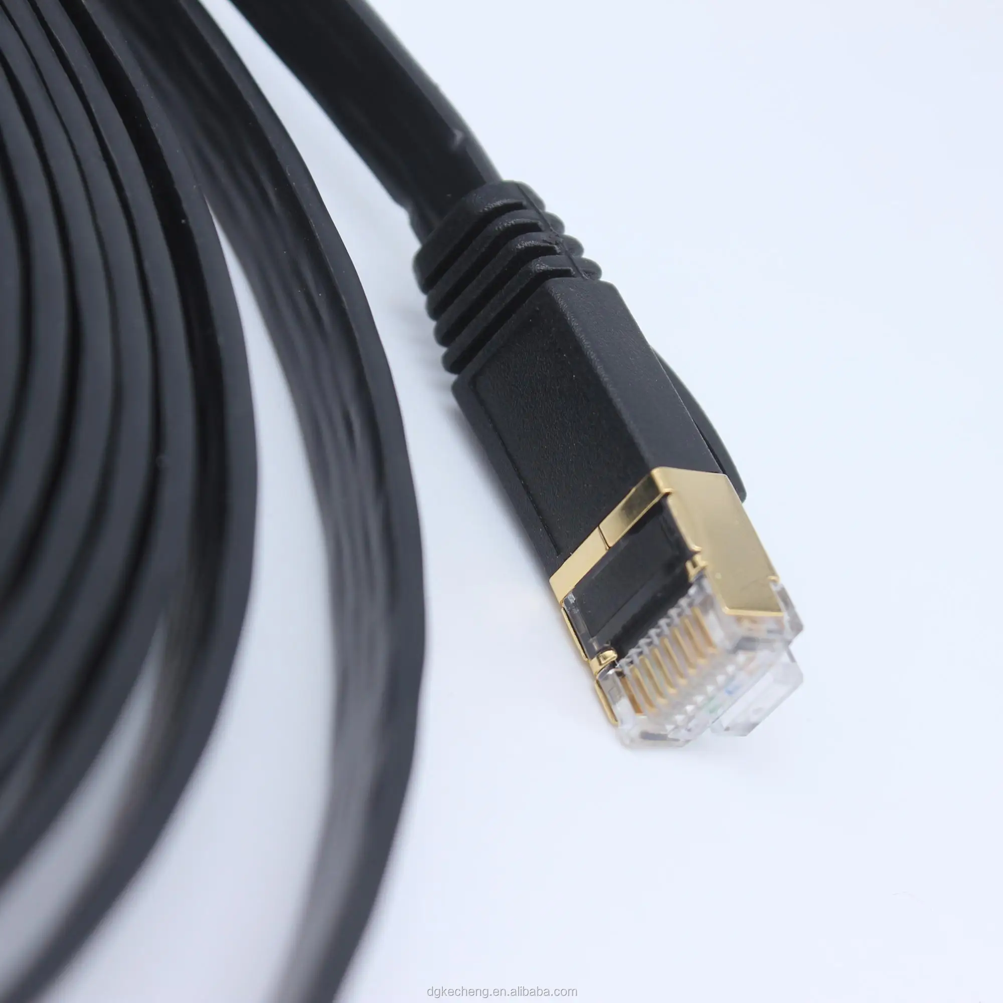 10m 30ft Cat7 Sstp Flat Slim Lan Ethernet Network Cable Gold Plated ...