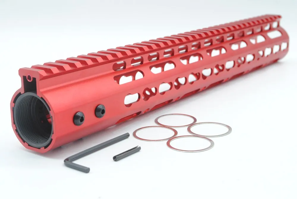 Red 13.5" Length Nsr Ar15 Handguard Free Float Keymod Ar 15 Handguards ...