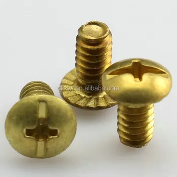 Brass Plated Phillips & Slotted Truss Head With Serration Screws - Buy ...