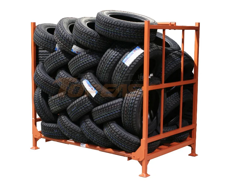 Heavy Duty Stackable Folding Truck Tire Rack For Storage - Buy Truck ...