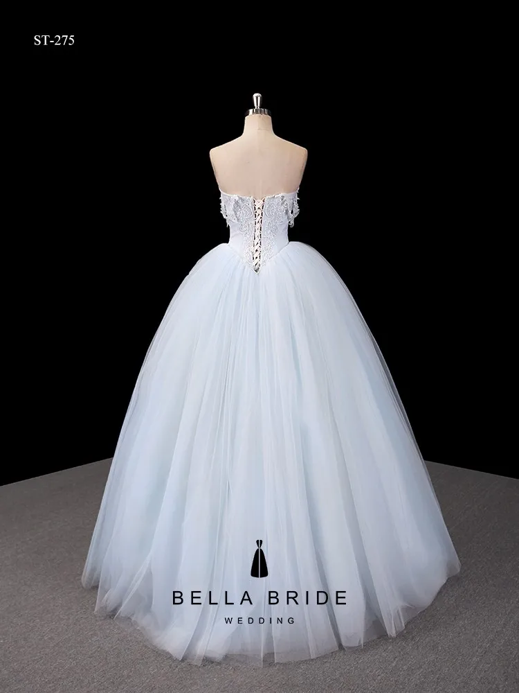 Less Decoration Ball Gown Dresses Graduation Prom Gowns Blue Evening ...