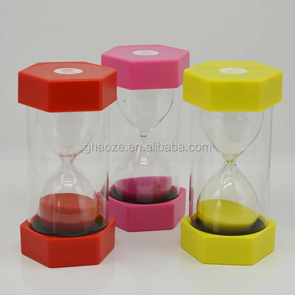 10 Minutes Green Sand Timer - Hexagon Plastic Hourglass