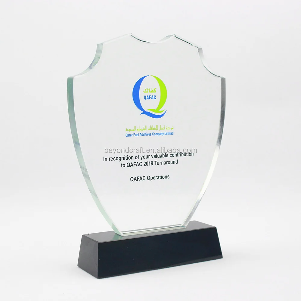 New Design Carved Concave Crystal Glass Shield Awards For High School ...