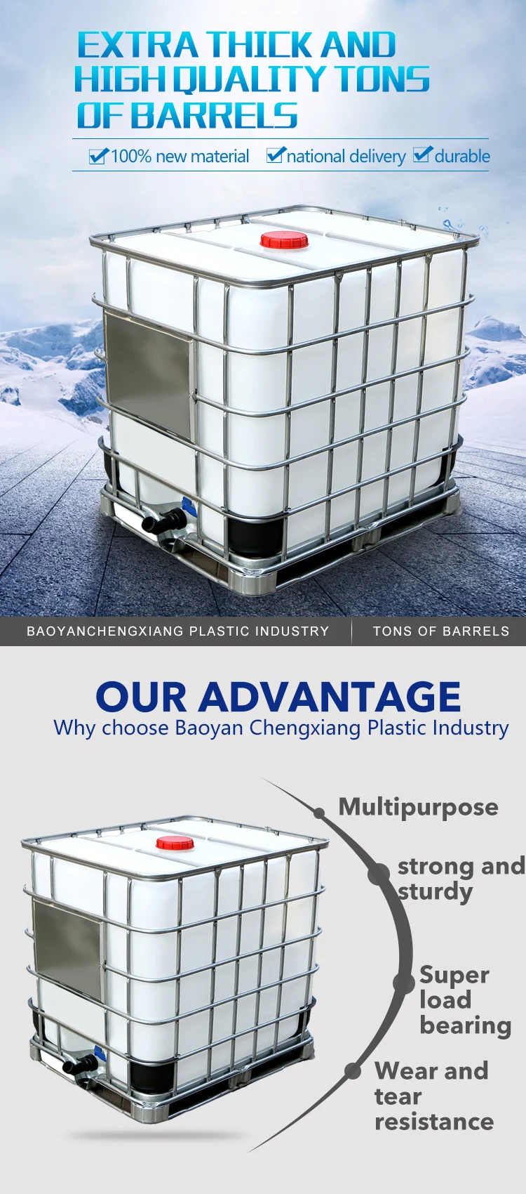 Blue,White,And Black Ibc Tank 1100l Chemical Transportation Container ...