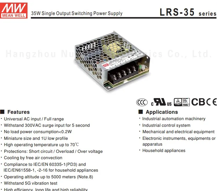 Mean Well Lrs-35-24 35w 24v Power Supply - Buy 35w 24v Power Supply,Lrs ...