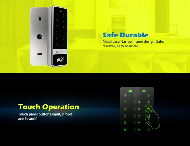 Standalone 12VDC Touch-Screen Password Keypad RFID IC ID Card Door ...