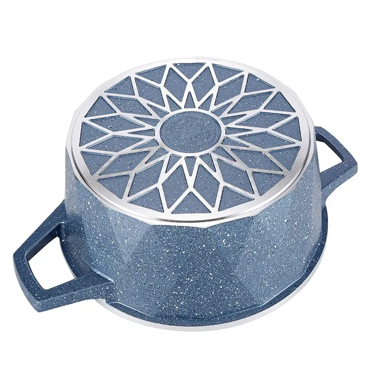 Red Color Big Diamond Cookware Set with Ceramic Coating