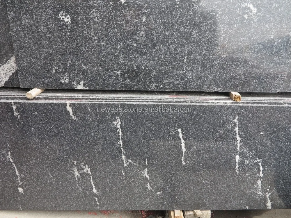 China Outdoor Flamed Snow Grey Jet Mist Black Leather Granite Floor ...