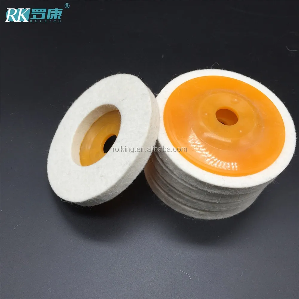 100mm Diameter Wool Felt Polishing Buffing Wheel Disc With Plastic Cap ...