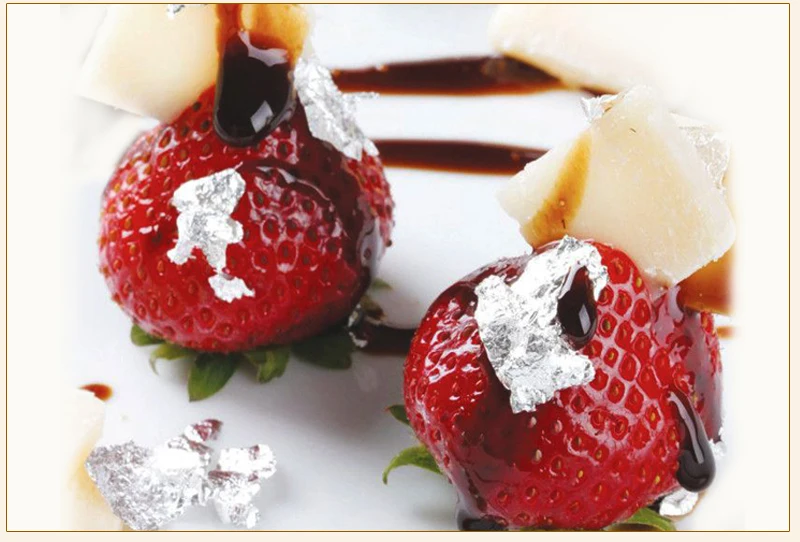 25pcs One Booklet Genuine Edible Silver Leaf 11x11cm Decoration Bakery ...