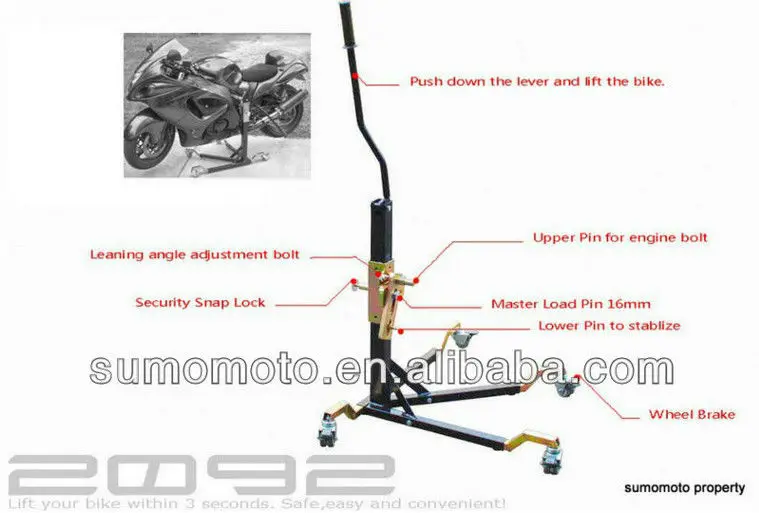 Motorcycle Racing Paddock Stand Central Lift Stand Central Moving Stand ...