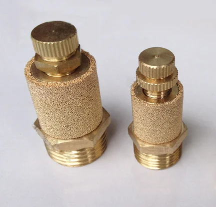Sintered Bronze Brass Thread Breather Vent - 1/8" NPT Male